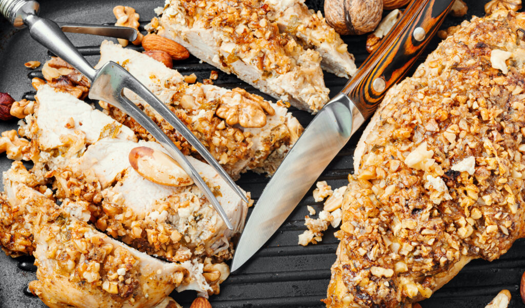 Walnut Crusted Chicken with Thyme Roasted Carrots and Goat Cheese | A ...